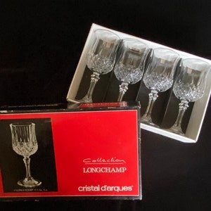 Wine Glasses, Cristal D'arques, "longchamp" Pattern, Original Boxed Set ...