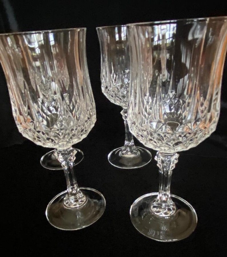 Wine Glasses, Cristal D'arques, "longchamp" Pattern, Original Boxed Set ...