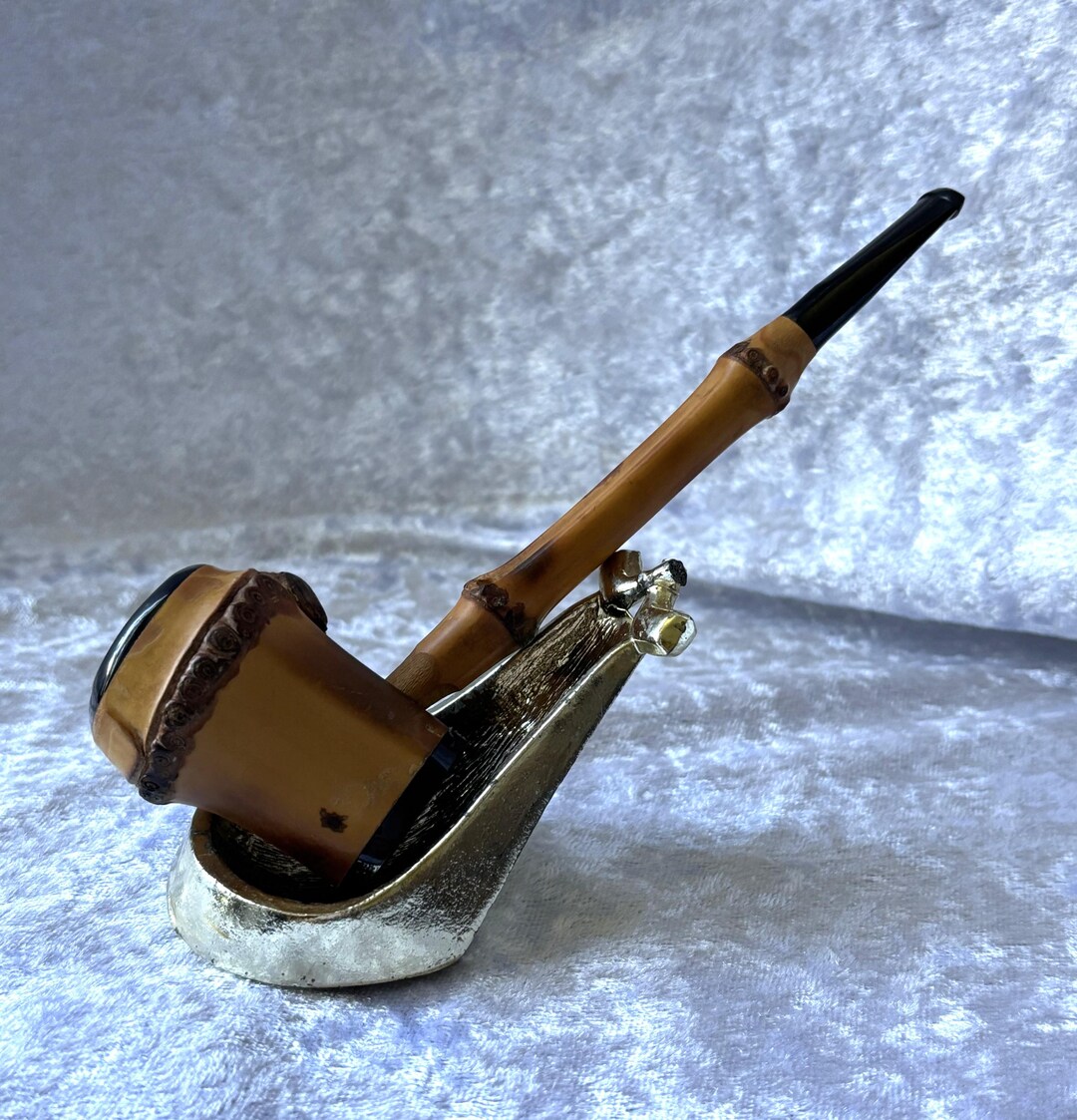 Vintage Vienna Meerschaum Bamboo Pipe – Handcrafted Austrian Smoking ...