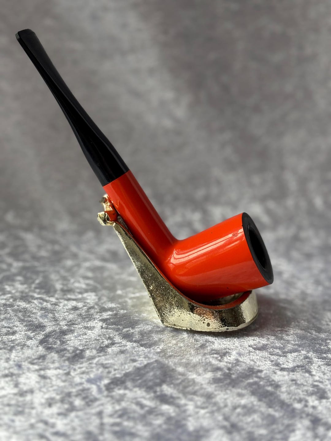 Vintage 1960s “the Pipe” Orange & Black Smoking Pipe – Mid-century ...