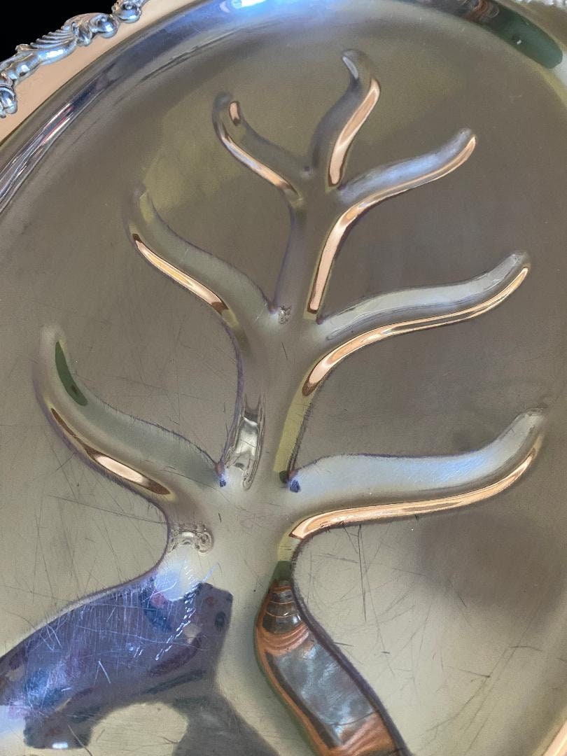 Oval Meat Platter, Footed, Silver on Copper, Sheridan Silver Co., C ...