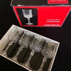 Wine Glasses, Cristal D'arques, "longchamp" Pattern, Original Boxed Set ...