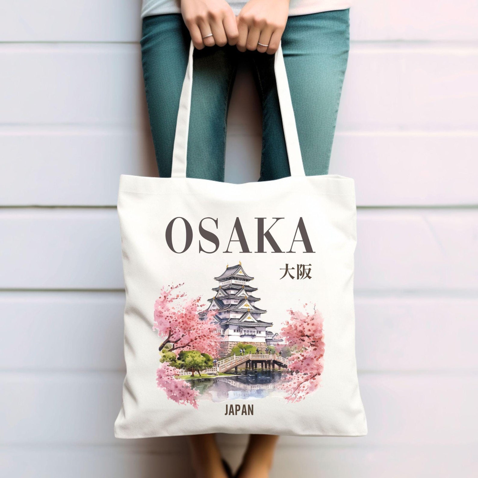 Osaka Japan Tote Bag, Visit Japan Graphic Tote, Japan Travel Tote ...