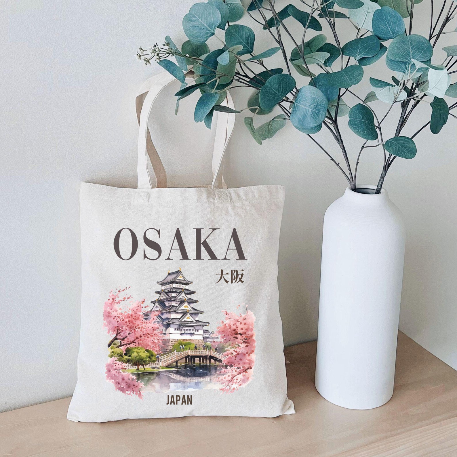 Osaka Japan Tote Bag, Visit Japan Graphic Tote, Japan Travel Tote ...