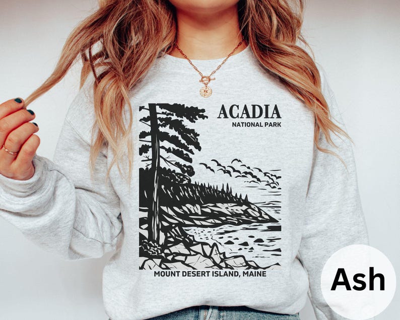 Acadia National Park Sweatshirt: Maine Road Trip Crewneck - Etsy