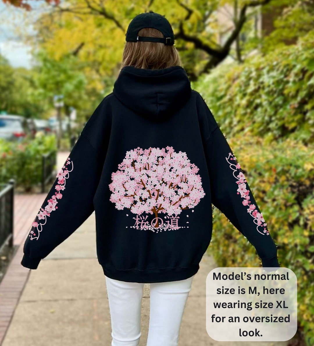 Japanese Cherry Blossom Hoodie, Sakura Hoodie, Japanese Streetwear ...