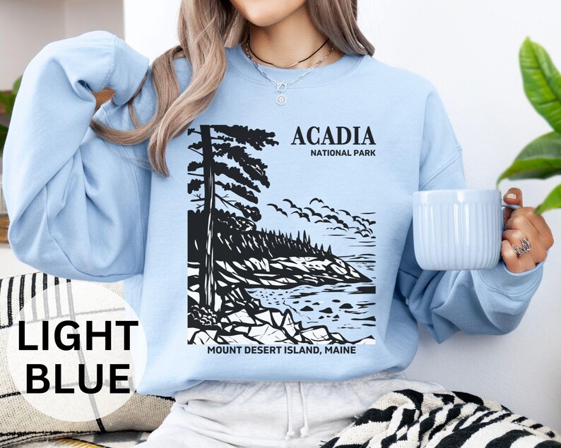 Acadia National Park Sweatshirt: Maine Road Trip Crewneck - Etsy