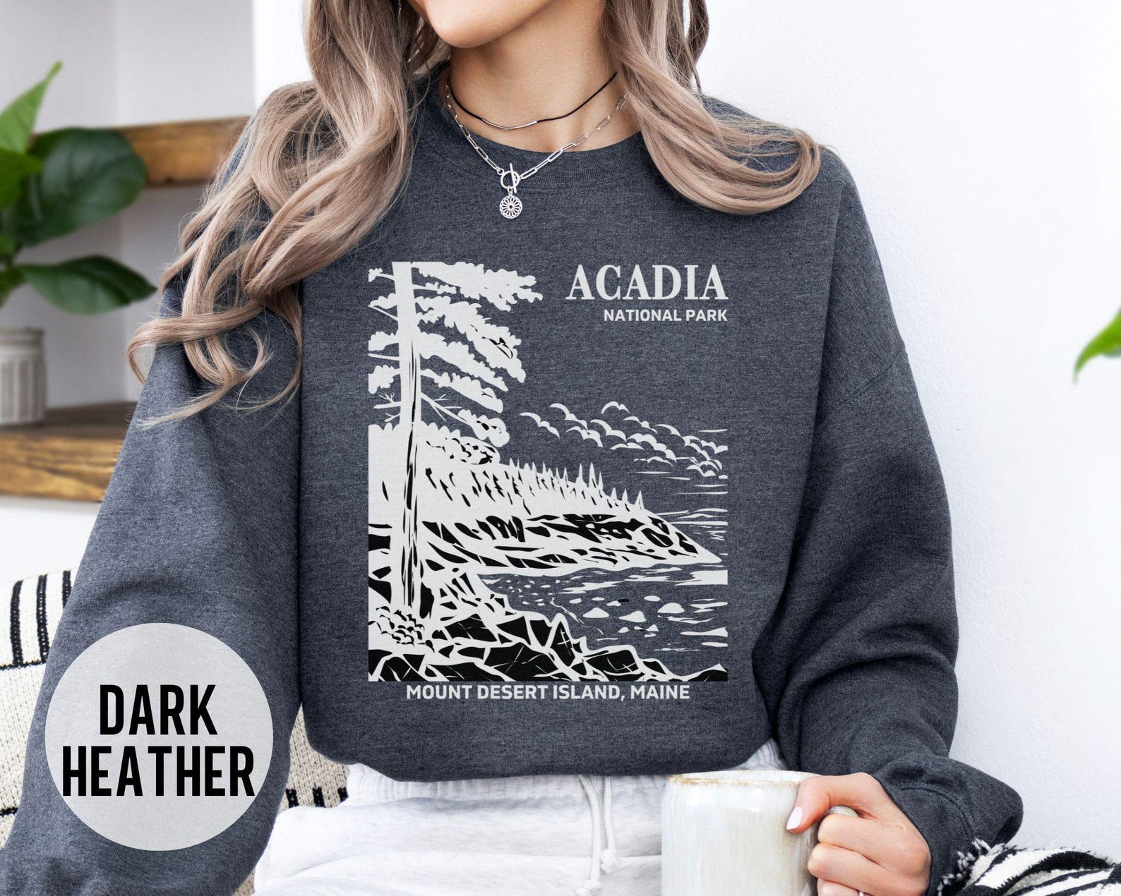 Acadia National Park Sweatshirt: Maine Road Trip Crewneck - Etsy