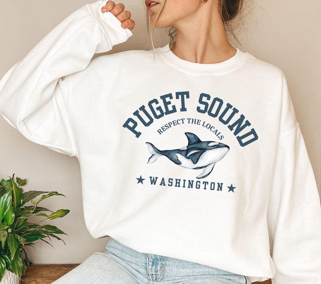 Puget Sound Orca Whale Sweatshirt: Seattle Souvenir Gift - Etsy