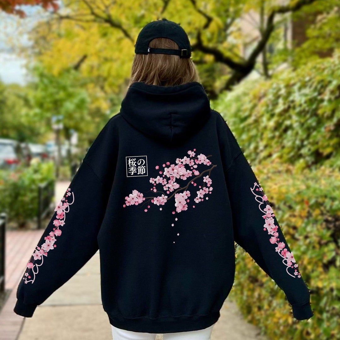 Japanese Cherry Blossom Hoodie, Sakura Hoodie, Japanese Streetwear ...