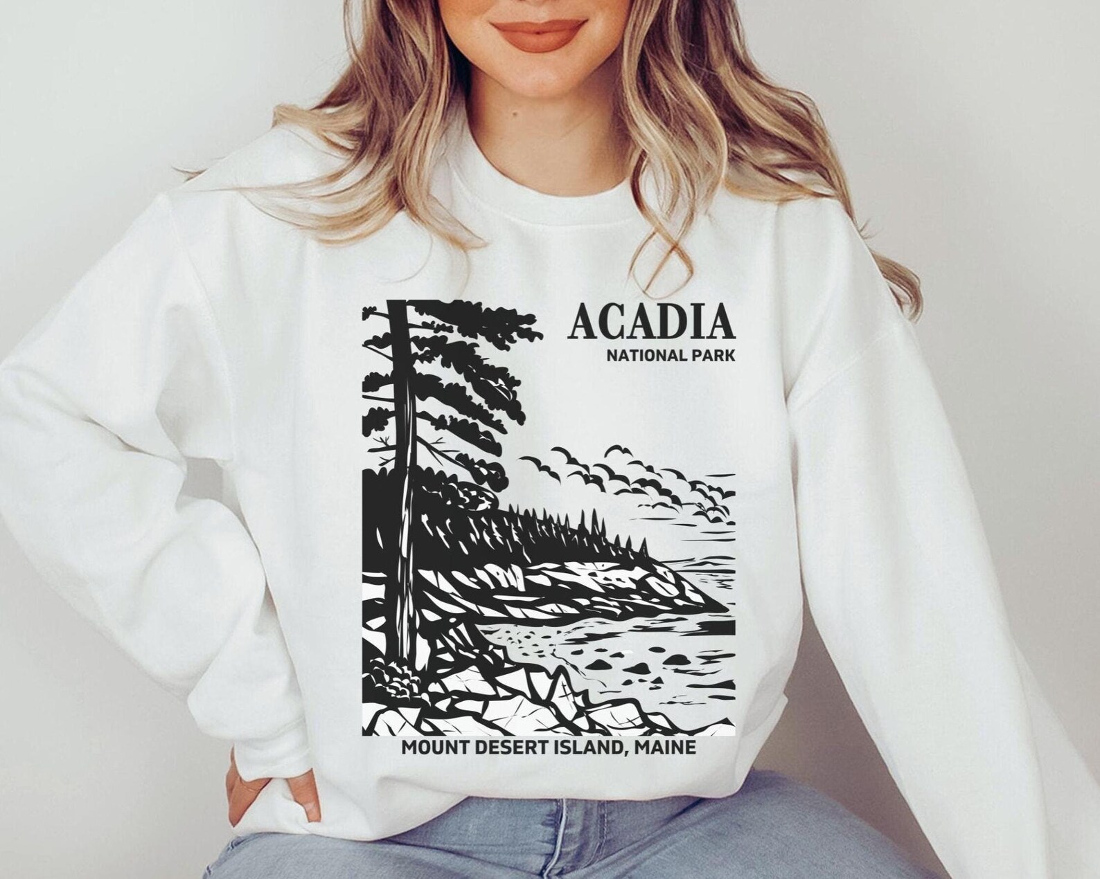 Acadia National Park Sweatshirt: Maine Road Trip Crewneck - Etsy
