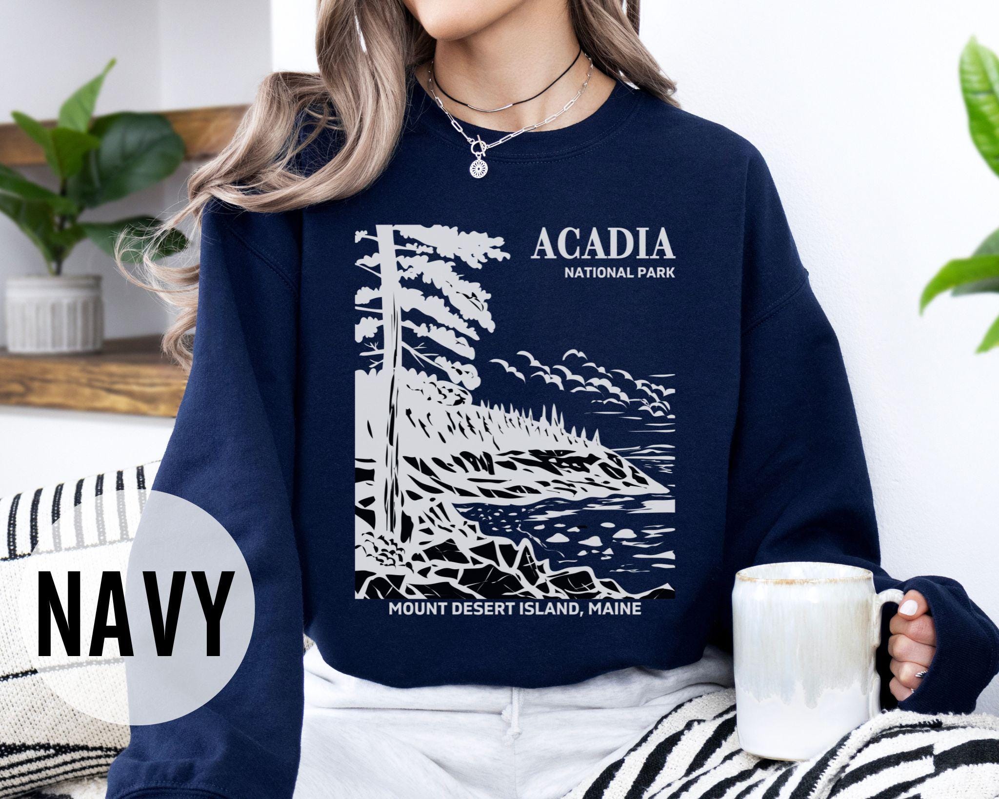 Acadia National Park Sweatshirt: Maine Road Trip Crewneck - Etsy