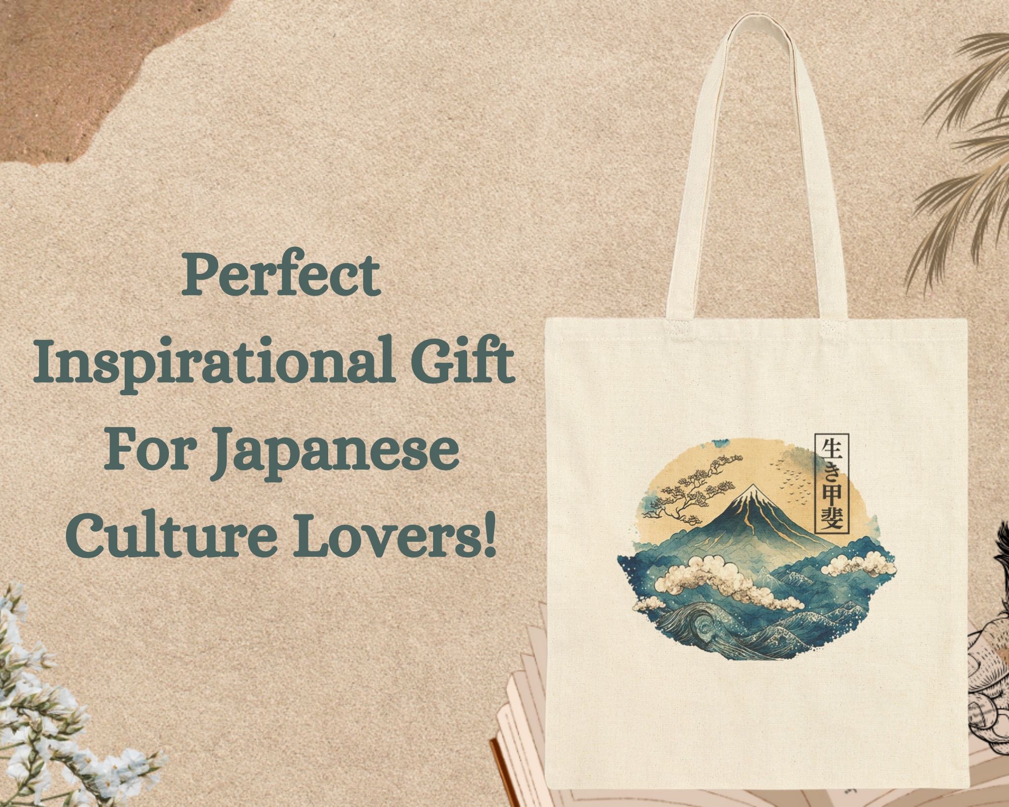 Ikigai Japanese Tote Bag, Japan Tote Bag, Mt. Fuji Vintage Tote Bag ...