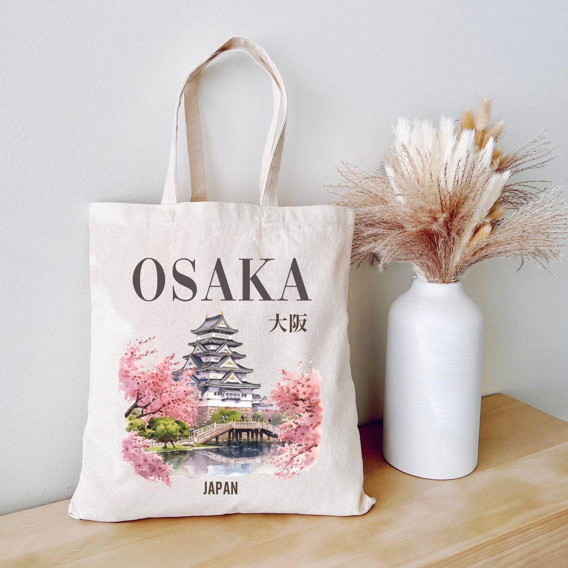 Osaka Japan Tote Bag, Visit Japan Graphic Tote, Japan Travel Tote ...