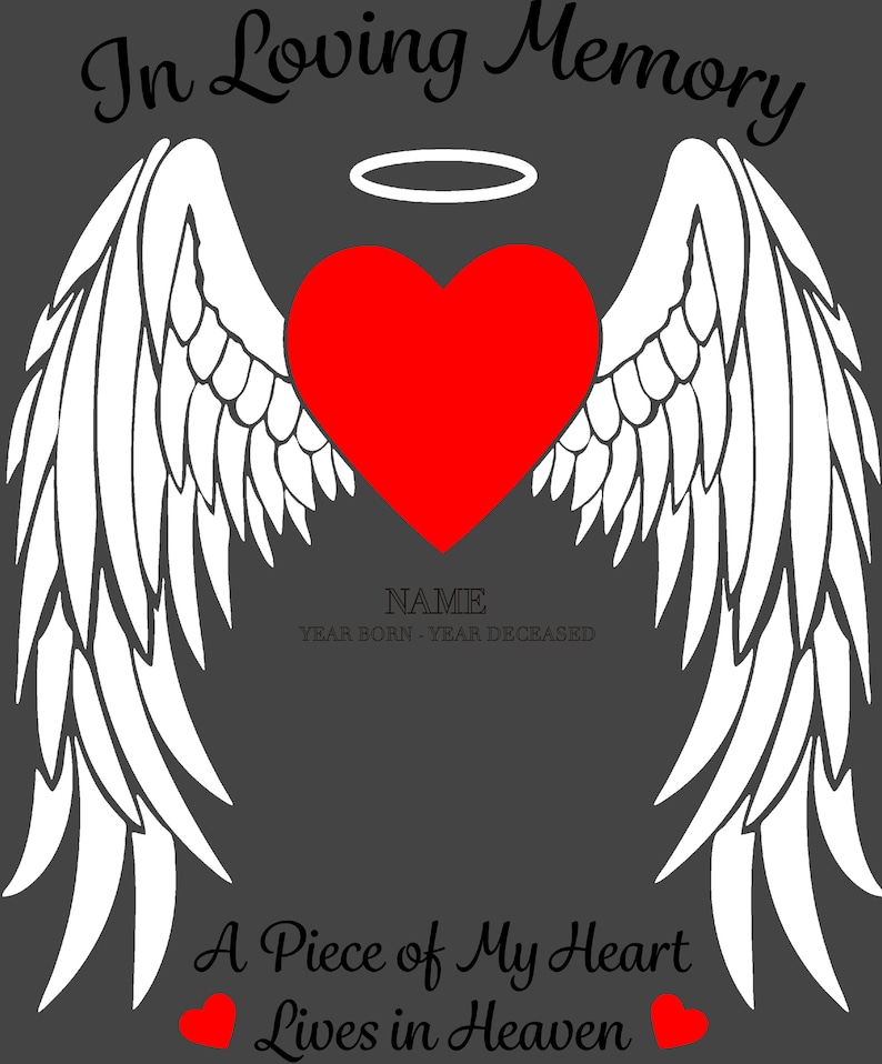 In Loving Memory Angel Wings PNG JPG SVG - Etsy Canada