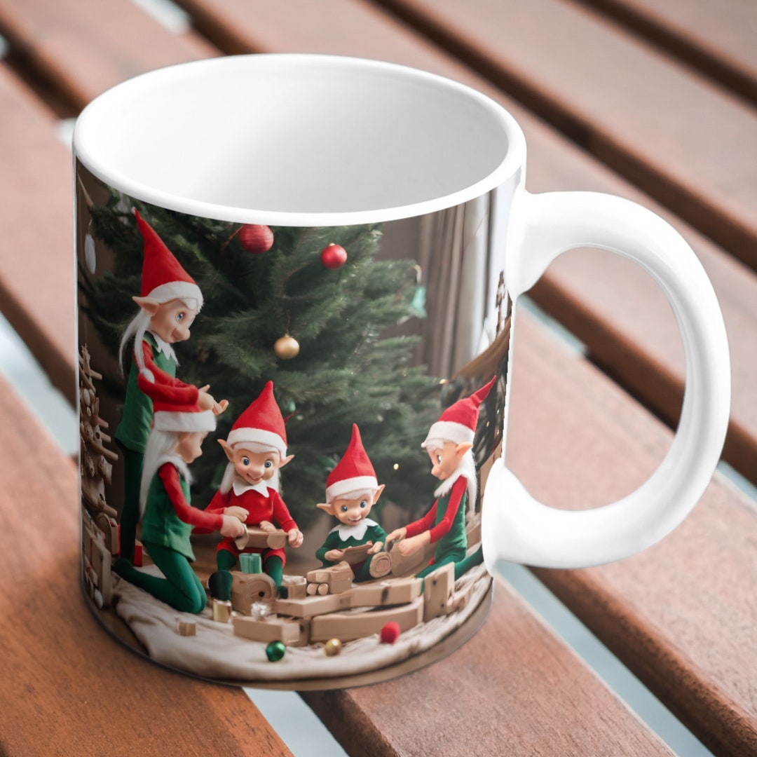 Xmas Santa's Elves Mug Wrap Design, a Wonderful Seasonal Design, a Must ...
