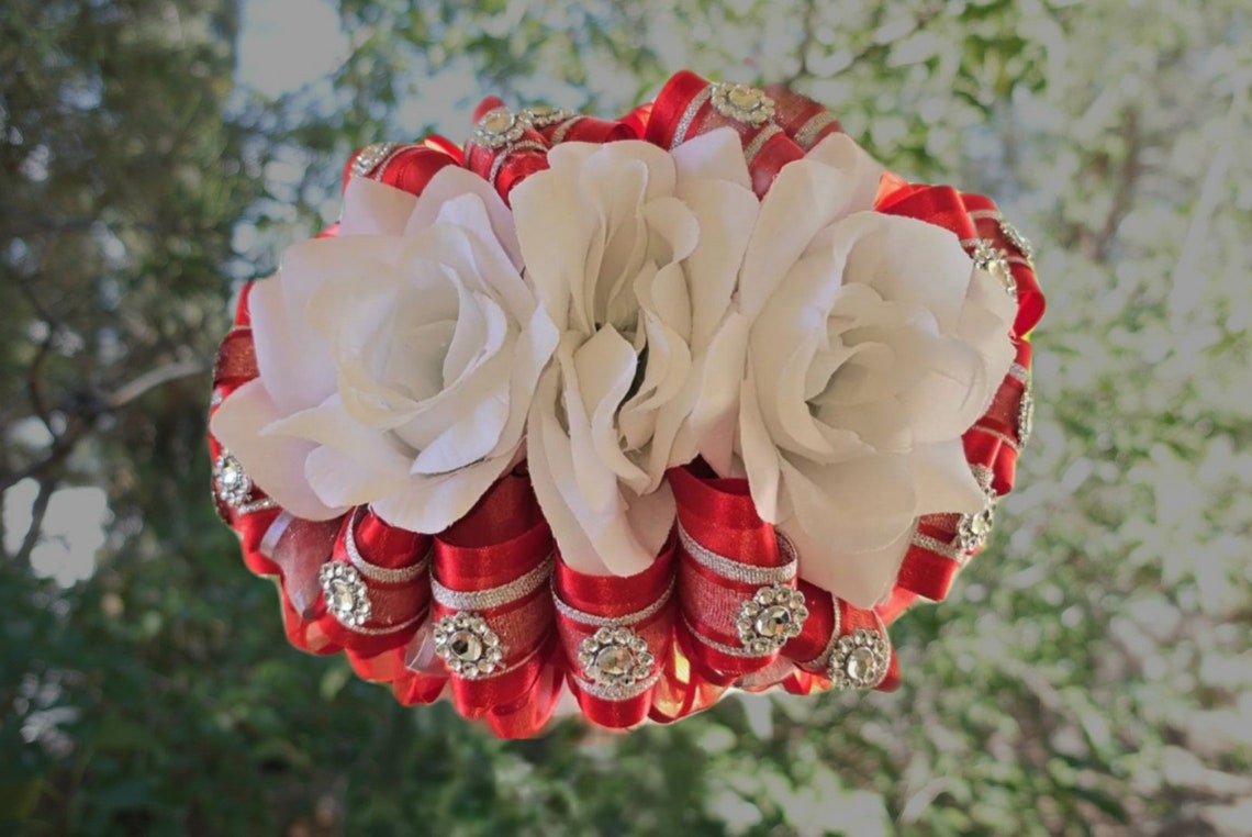 Mariachi Ribbon and Flower Hairbow - Etsy
