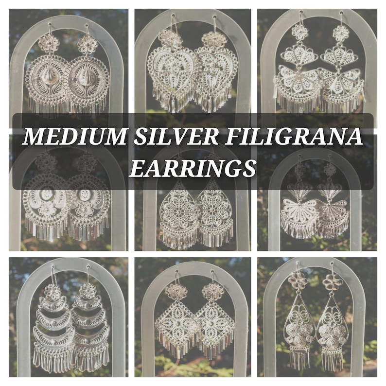 Mariachi Medium Silver Filigrana Earrings - Etsy