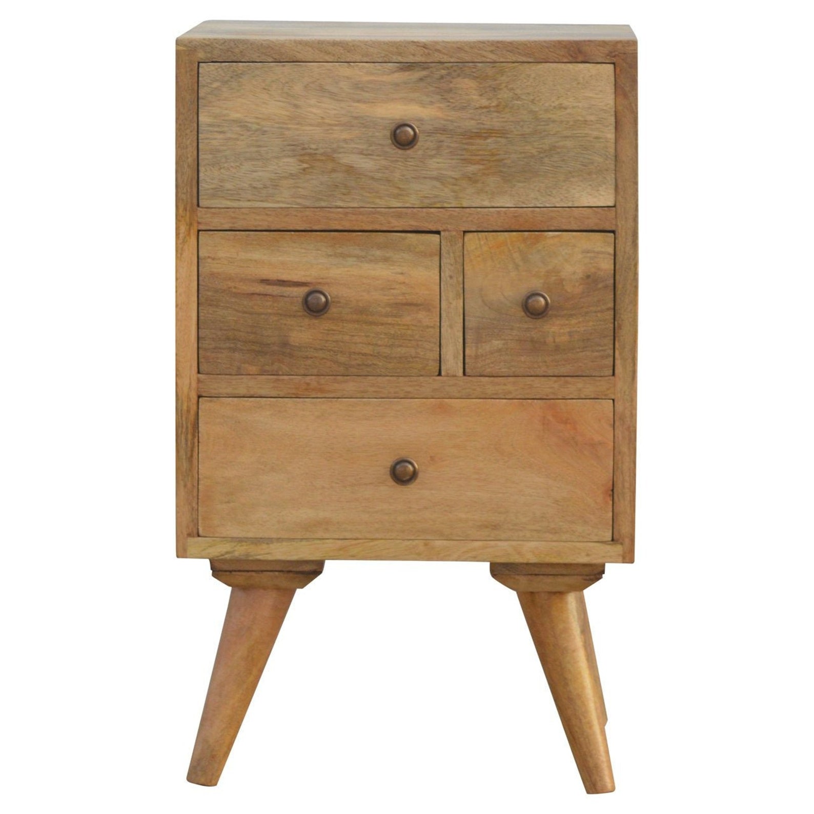 Handmade Nordic Style 4 Drawer Multi-drawer Nightstand, Mango Wood ...