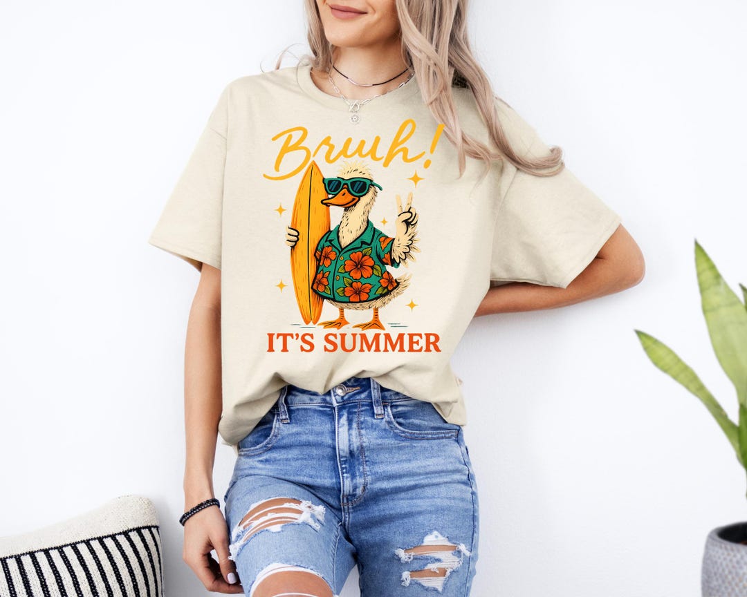 Funny Surfing Duck T-shirt: Bruh It’s Summer Vacation Shirt - Etsy