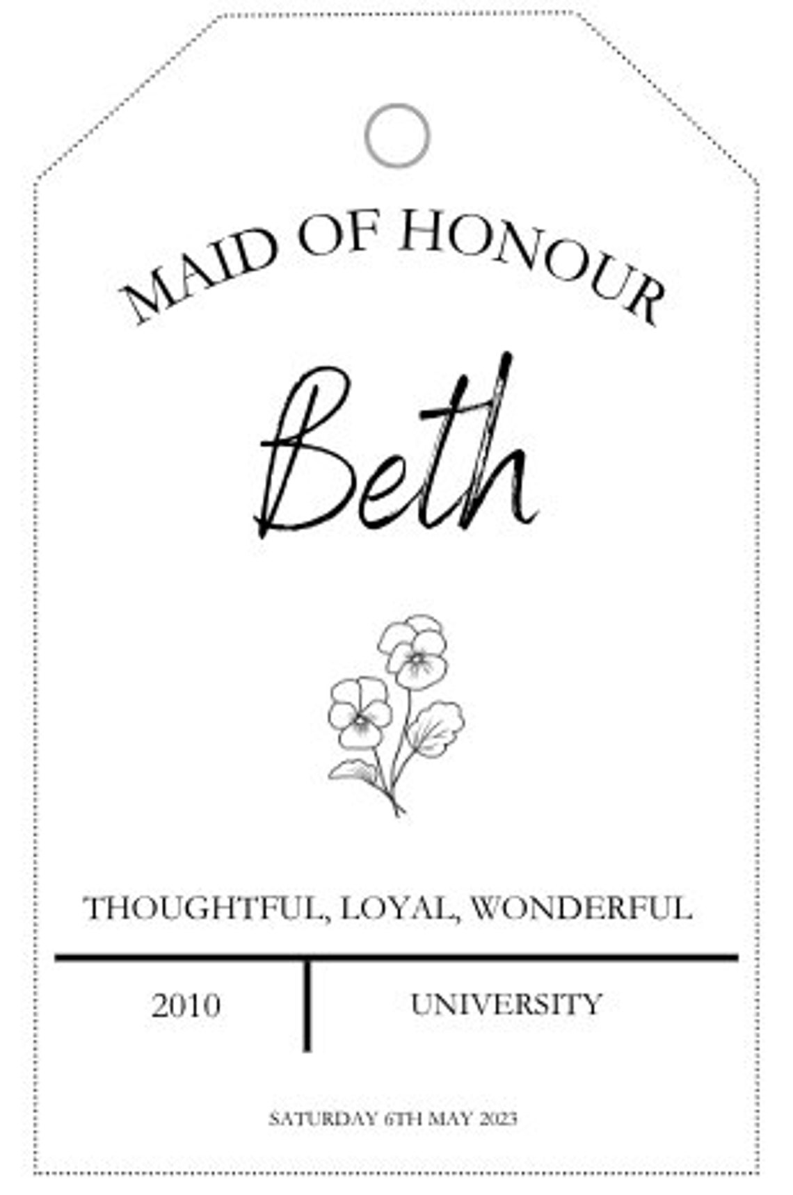 Personalised Maid of Honour Wedding Hanger/wedding Tag - Etsy