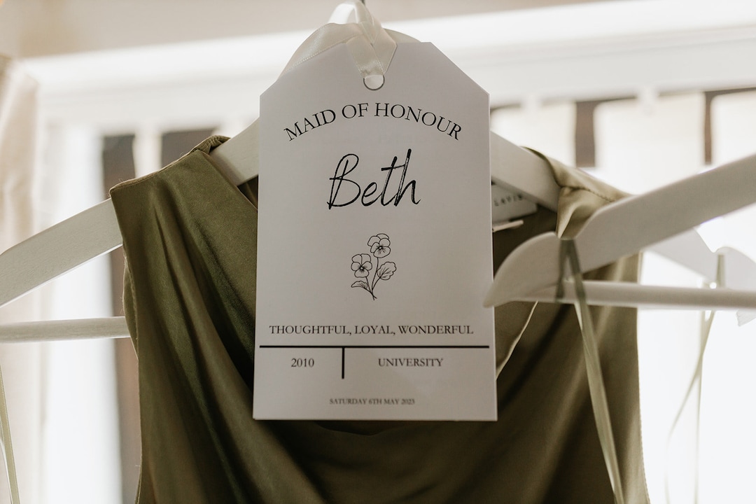 Personalised Maid of Honour Wedding Hanger/wedding Tag - Etsy