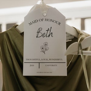 Personalised Maid of Honour Wedding Hanger/wedding Tag - Etsy