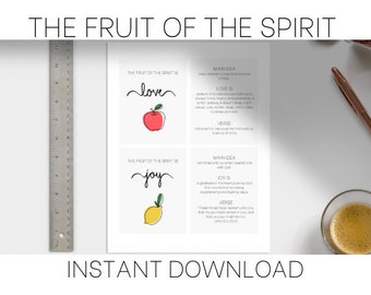 Fruit of the Spirit Flashcards for Kids & Toddlers Homeschool ...