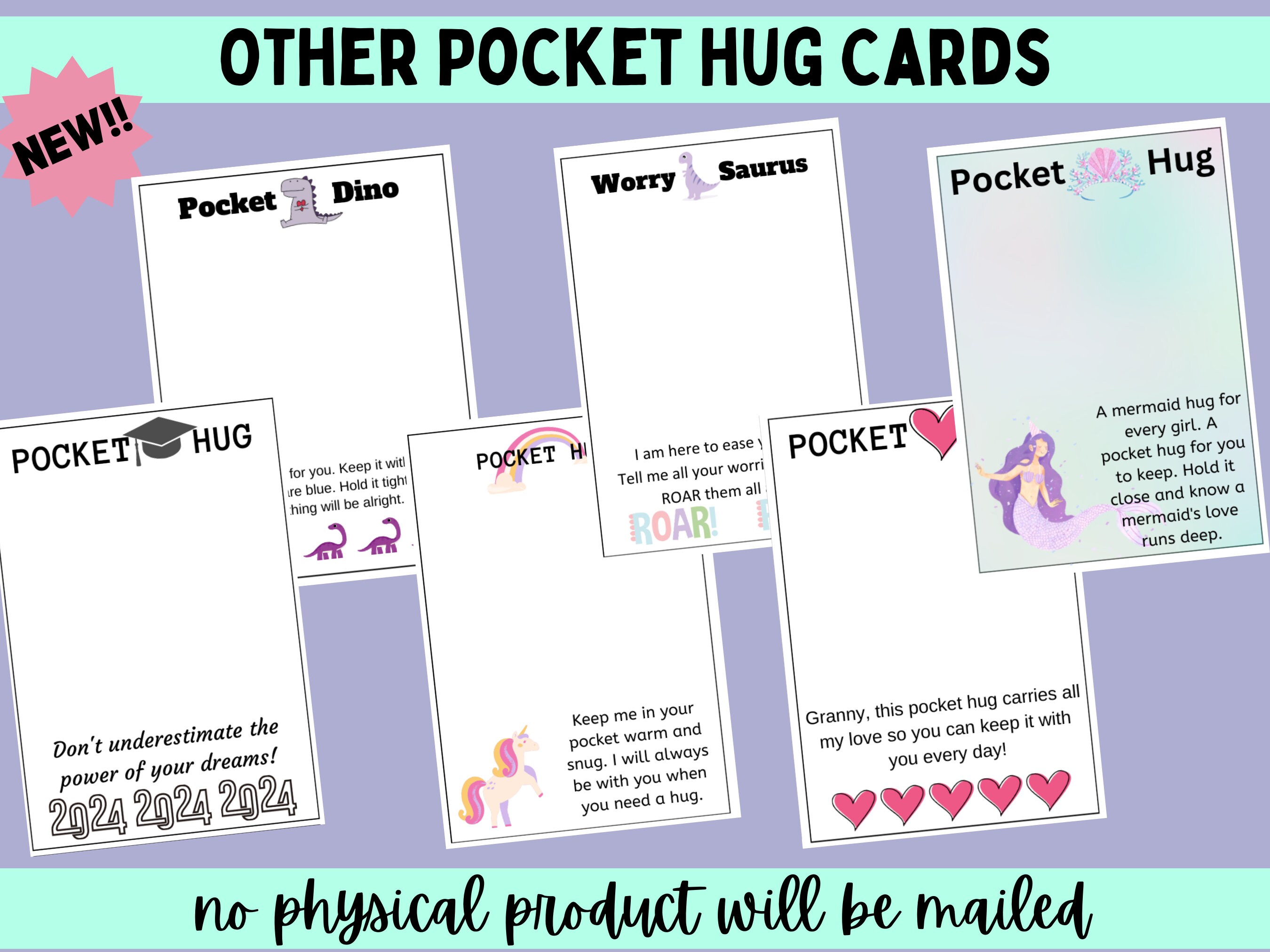 3 Graduation Pocket Hug Cards Printable PDF File Instant Download 3 ...