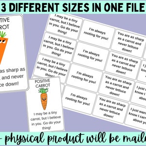 4 Positive Carrot Quote Card Printable PDF | Instant Download for ...