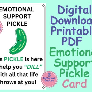 3 Emotional Support Pickle Amigurumi Tags Printable PDF File Instant ...