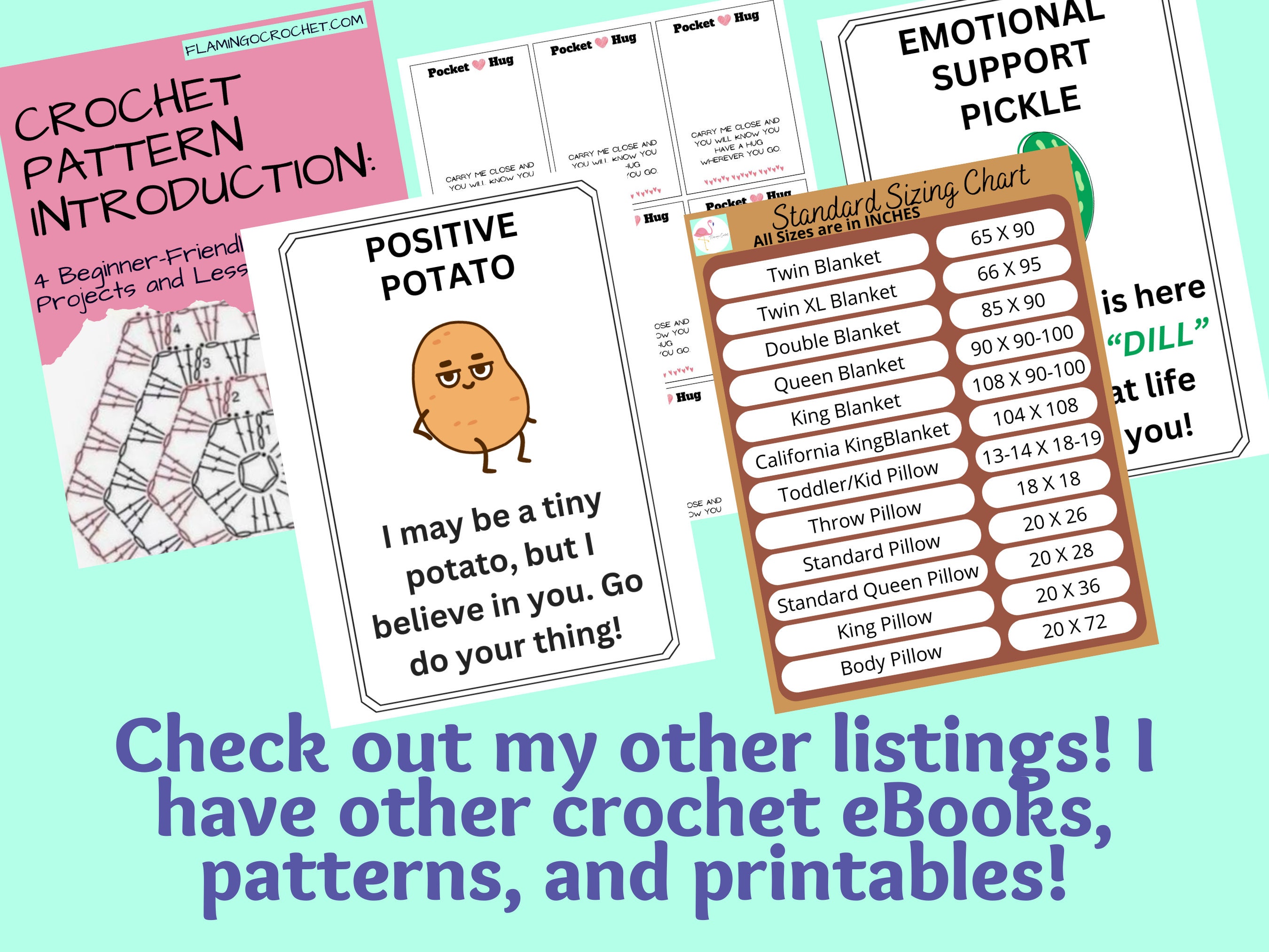 3X3 Pocket Hug Cards Canva Template Link Instant Download Crochet ...