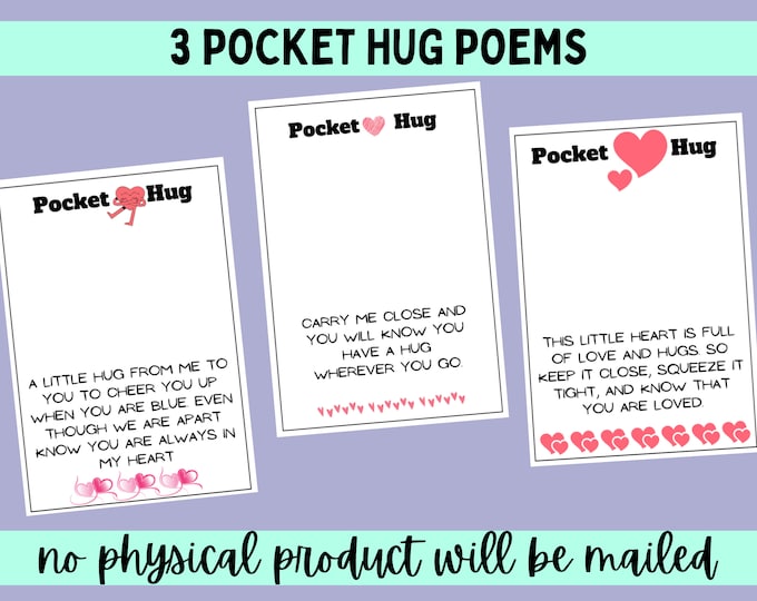 Pocket Hug Poem Card (digital Download) - Etsy