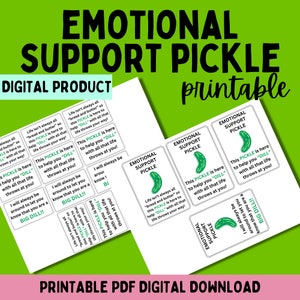 3 Emotional Support Pickle Amigurumi Tags Printable PDF File Instant ...