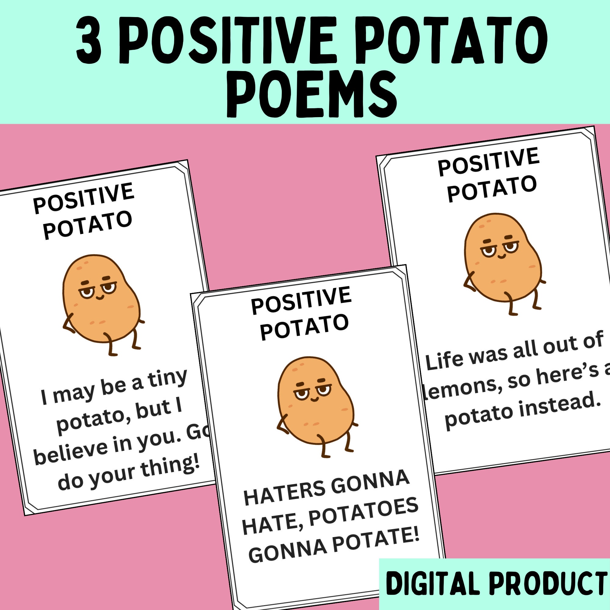 BUNDLE Pocket Hug Poems, Emotional Support Pickle, Positive Potato ...