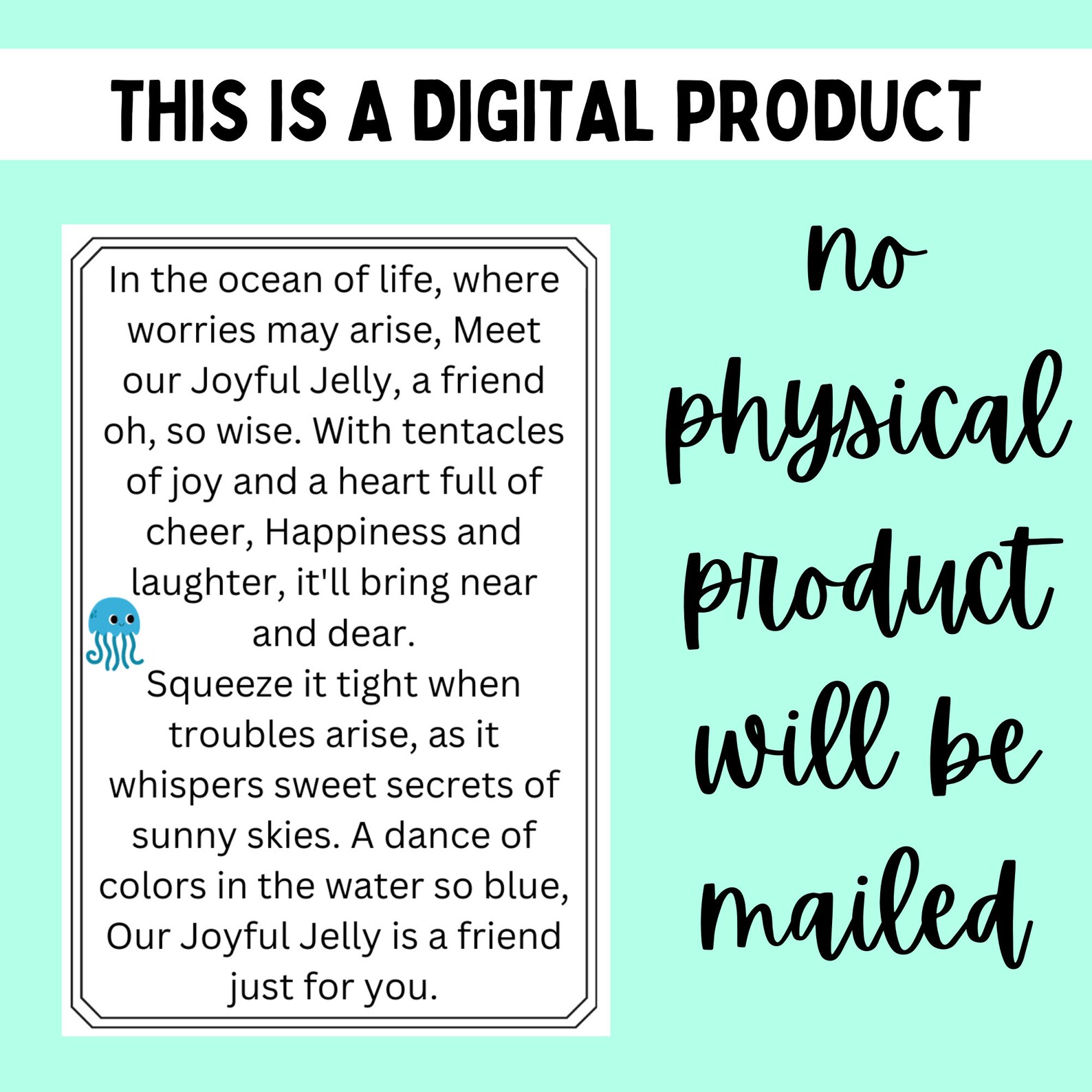 Amigurumi Jellyfish Joyful Jellyfish Poem Printable PDF File Instant ...