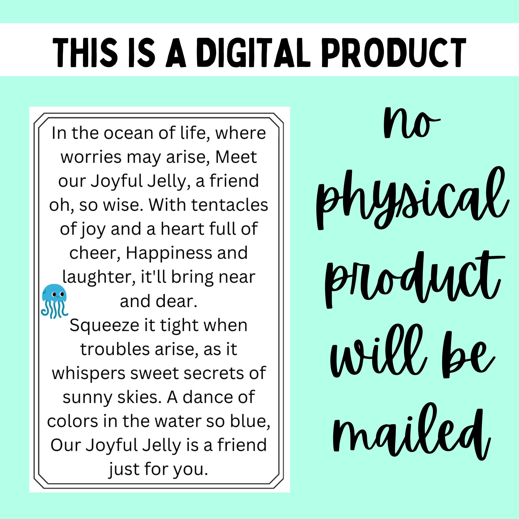 Amigurumi Jellyfish Joyful Jellyfish Poem Printable PDF File Instant ...