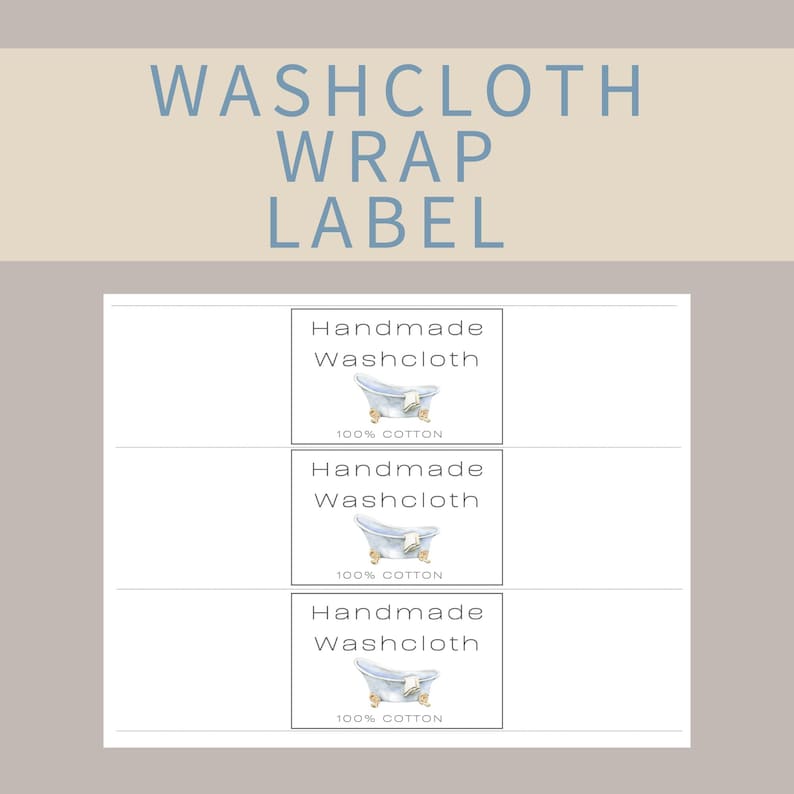 Printable Handmade Washcloth Label Wrap Crochet - Etsy