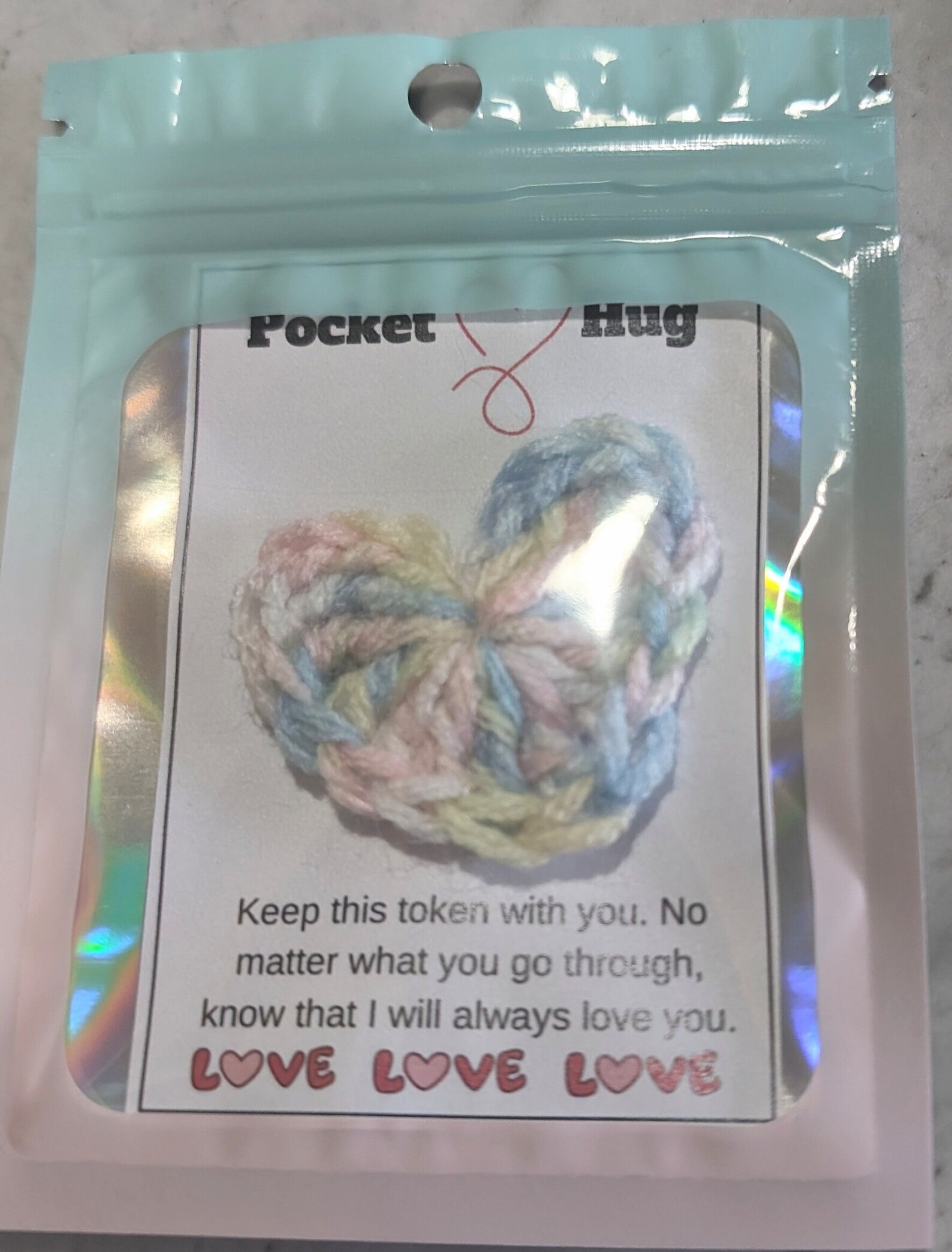 Pocket Hug Card Printable | Crochet Heart Gift Tag PDF | Instant ...