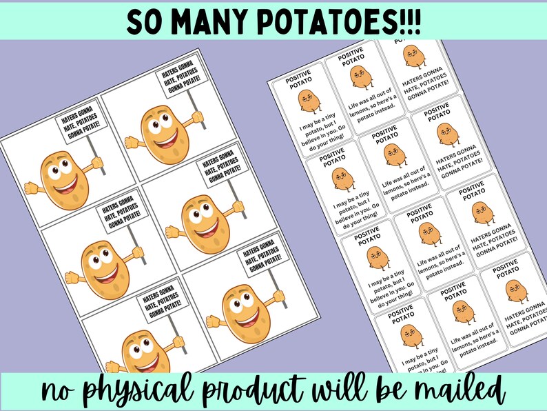 Positive Potato Amigurumi Tags, Crochet Business Printables (PDF) - Etsy
