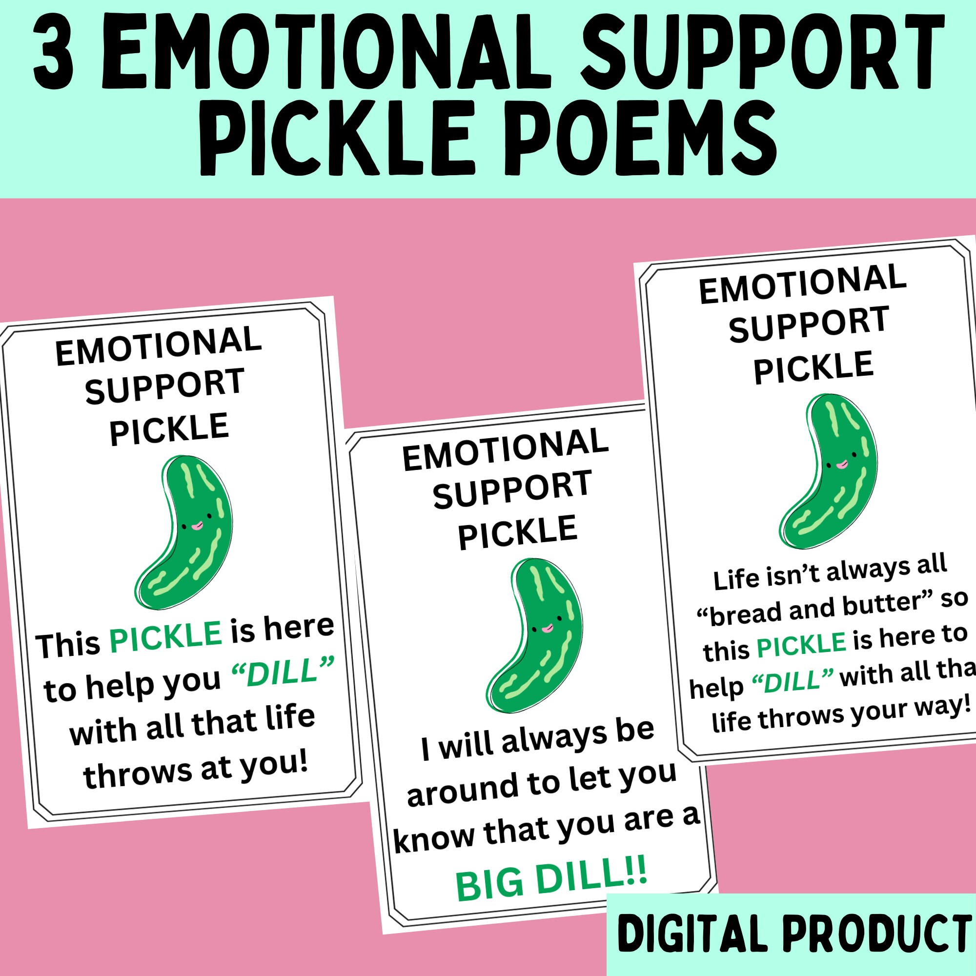BUNDLE Pocket Hug Poems, Emotional Support Pickle, Positive Potato ...