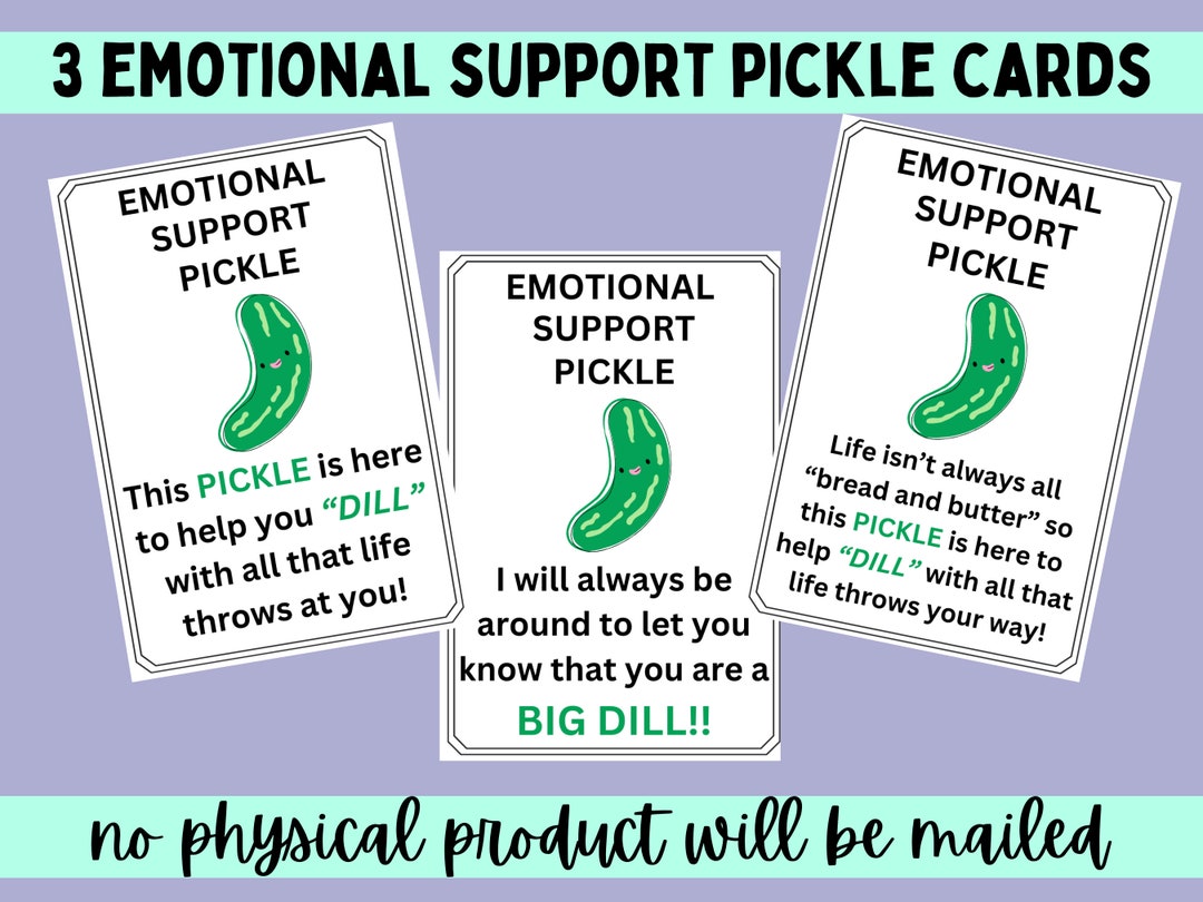 3 Emotional Support Pickle Amigurumi Tags Printable PDF File Instant ...