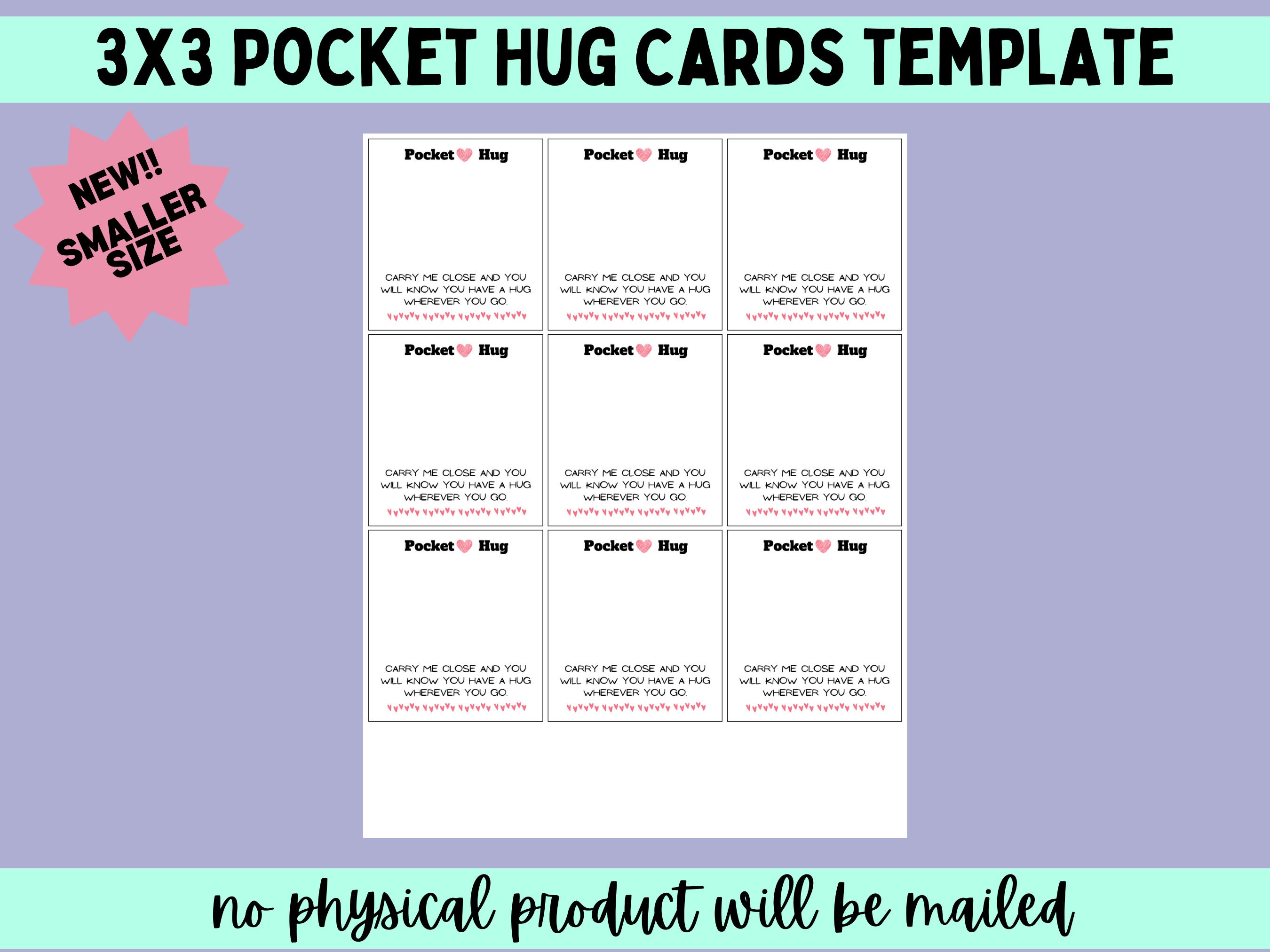 3X3 Pocket Hug Cards Canva Template Link Instant Download Crochet ...