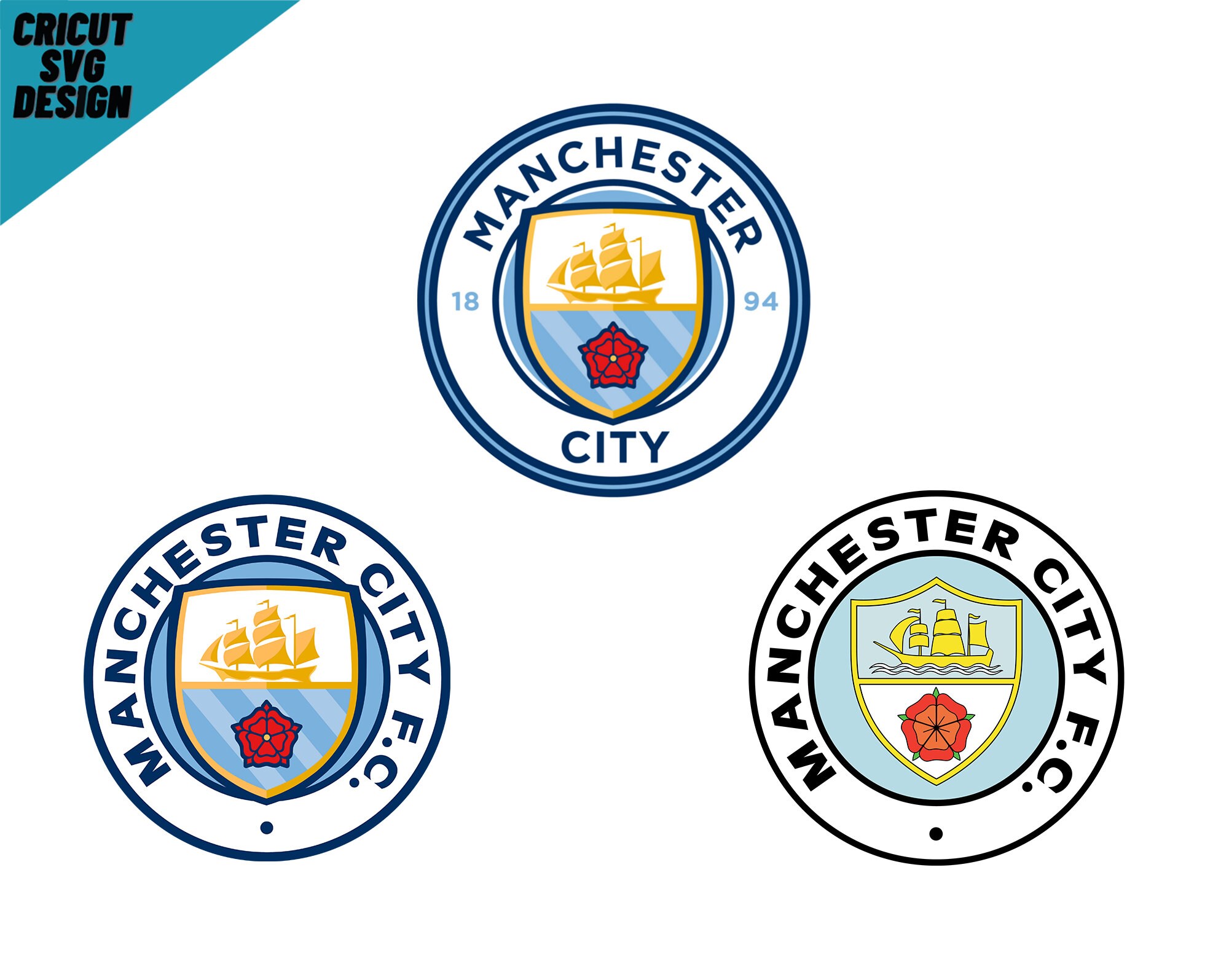 Manchester City Fotball Stickerssvg-png-pdf Bundle Big Pack - Etsy