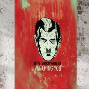 1984 Big Brother Poster | Digitally Remastered Art | Dystopian Wall ...