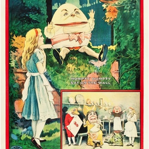 Humpty Dumpty 'alice in Wonderland' Poster – Vintage Film Art Print ...