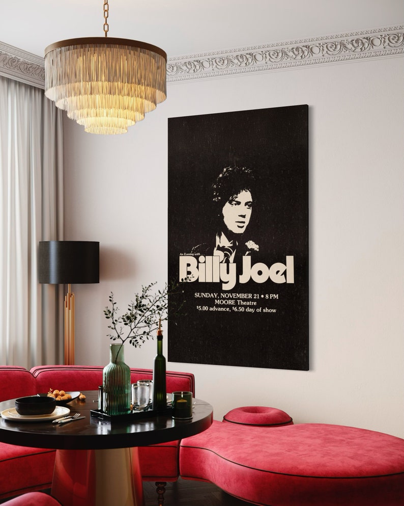 1976 Billy Joel Concert Poster | Vintage-inspired | Classic Rock Music ...