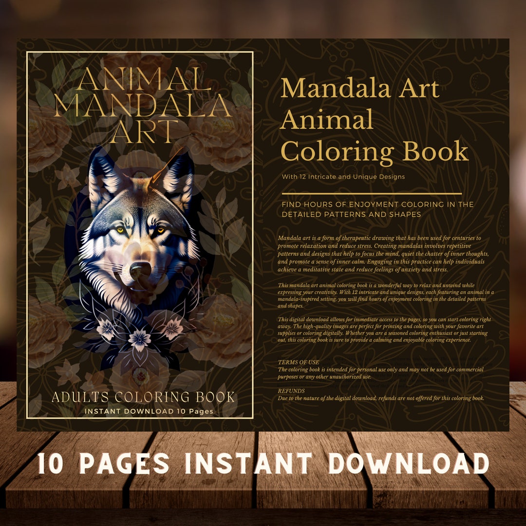 Mandala Animal Patterns Coloring Book for Adults | Relaxation ...