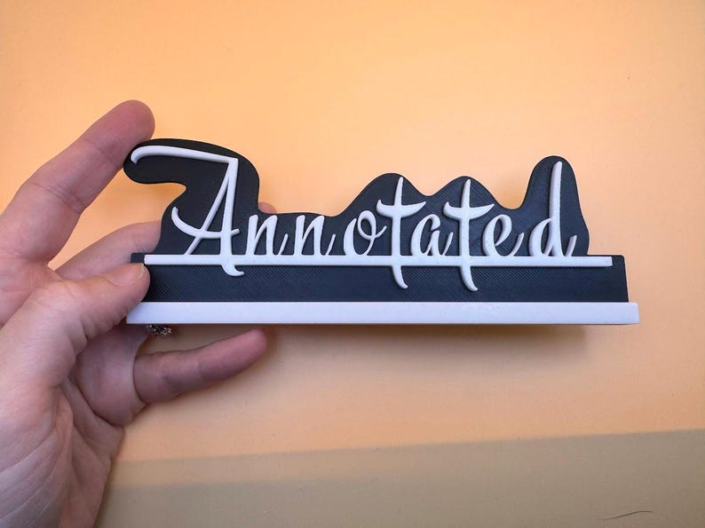 Annotated Black and White Bookshelf Book Sign Display Decor - Etsy