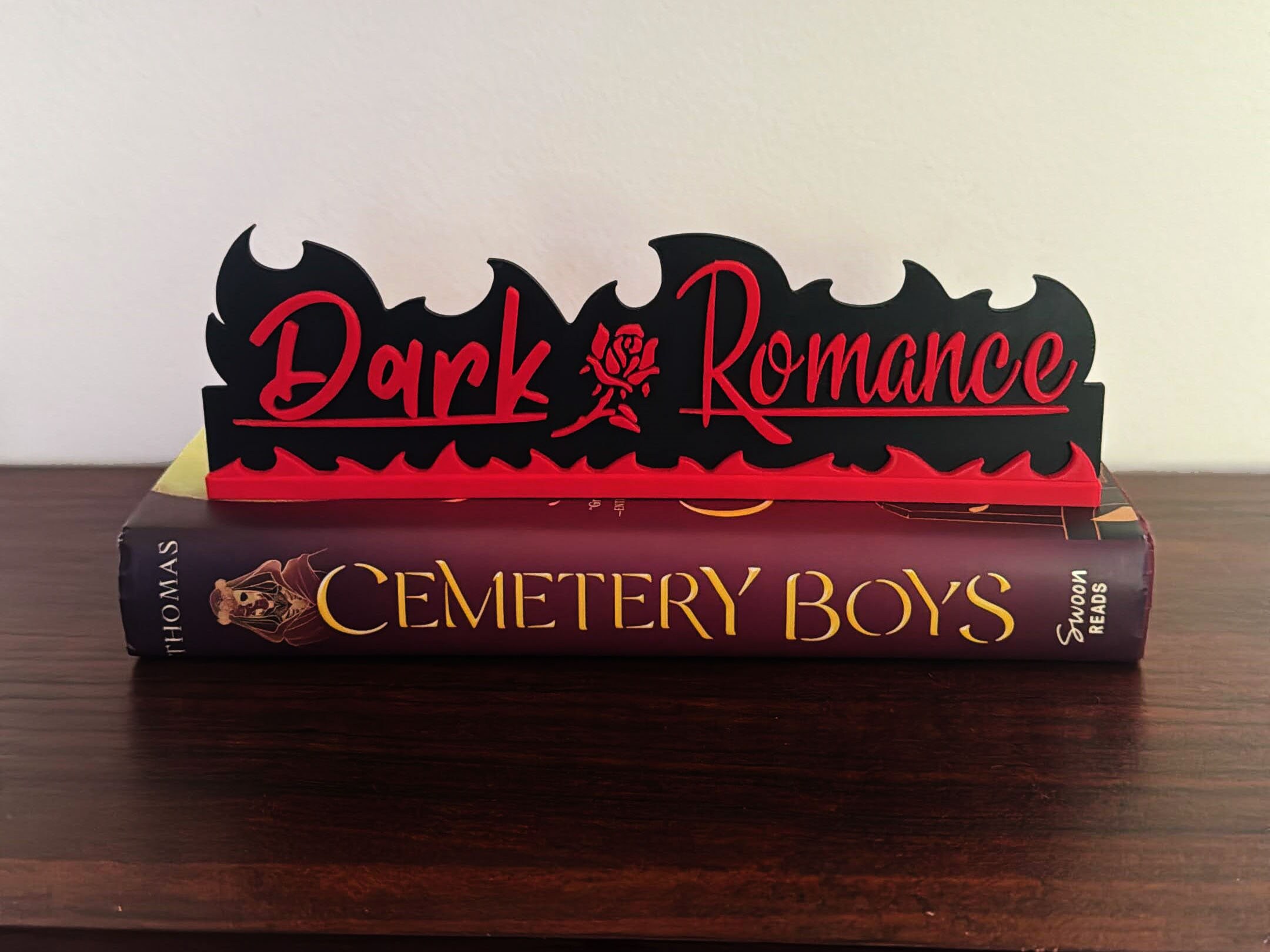 Dark Romance Black and Red Bookshelf Book Sign Display Decor - Etsy